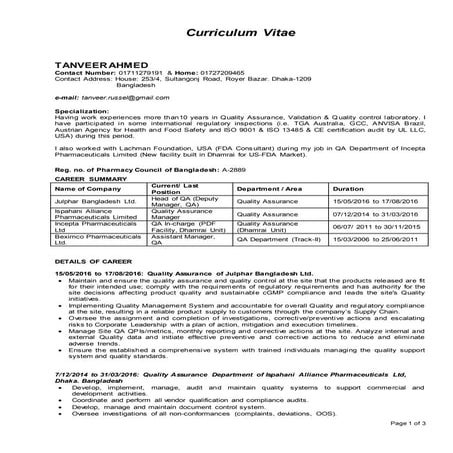 CV_Tanveer Ahmed - 31-07-2016 | PDF
