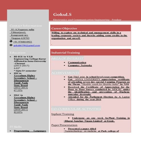 Resume-format-for-freshers-2 | DOCX | Technology & Computing
