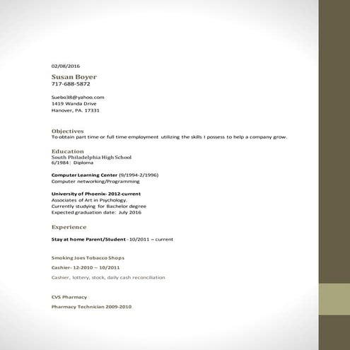 Sue's Resume | DOCX