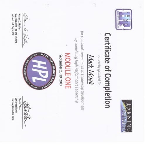 IADC DROPS Certificate Mark Moak | PDF