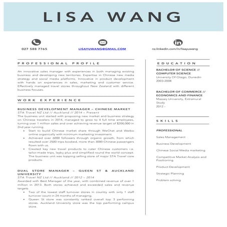 Lisa CV 11Mar16 | PDF | Sales | Business