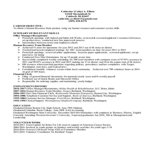 Cathy Elliott Resume Jan 2017 | DOCX