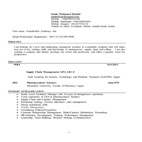 samia elwakil resume 2015 | DOCX