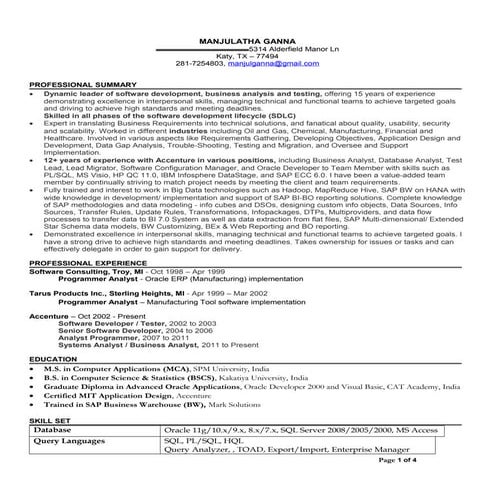 Manju_Resume | DOC