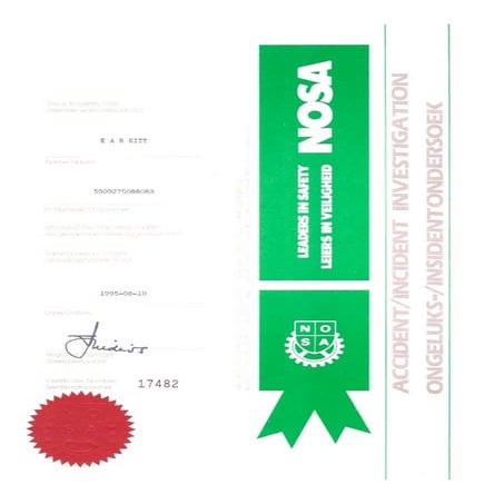 d. NOSA Certificate | PDF