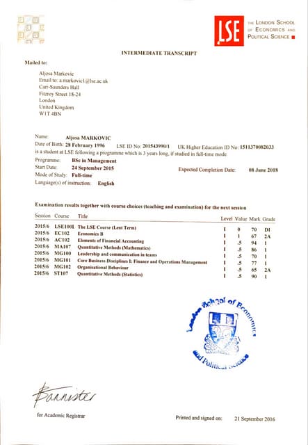 McGill transcript 2 | PDF