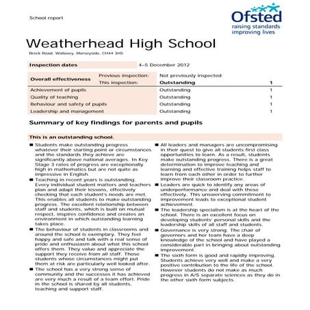 Latest Ofsted Report | PDF | Professional School | Postgraduate Education
