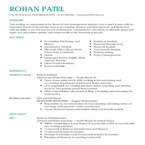 Rohan Patel Resume 1 | PDF