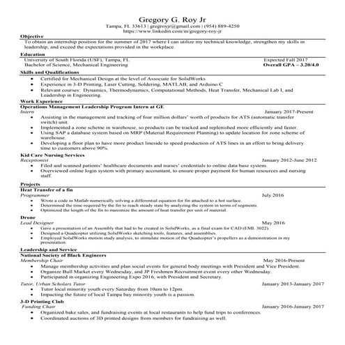 Resume_Gregory_Roy UPDATE | PDF