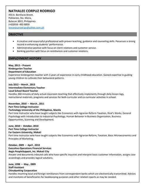 Sample resume for ROTC aspiring officers | PDF
