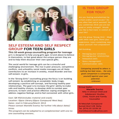 Flyer Strong Girls! Marielle Evertsz | PDF
