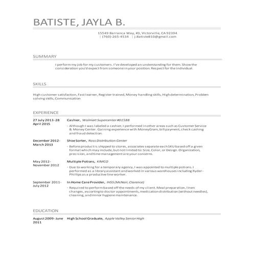 BUS304 Resume | DOCX
