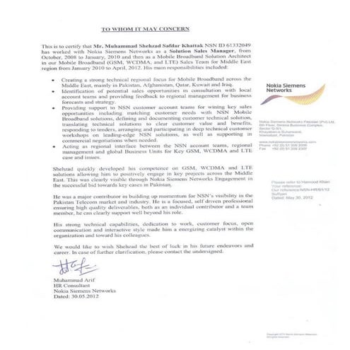 201204 - NSN Experience Letter | PDF