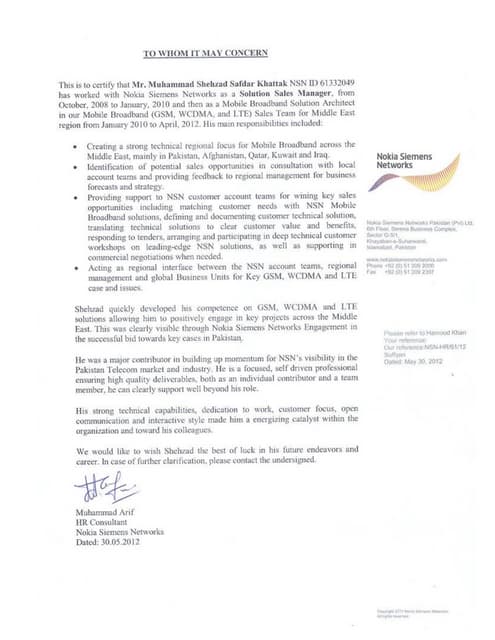 Experience_n_Recommendation_Letter_Telstra | PDF