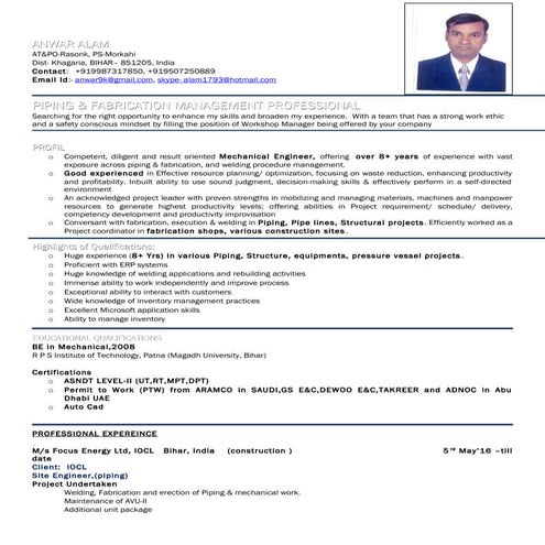 cv_piping engineer updated | DOC