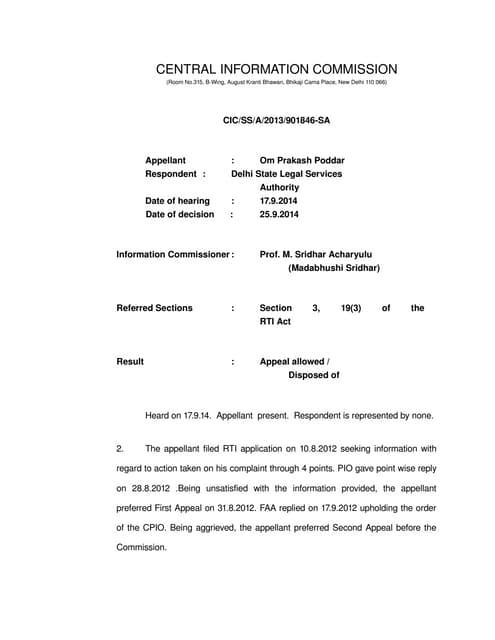 Notice of hearing for Appeal No.126308 by CIC | PDF