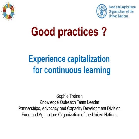 Good practices? Experience capitalization for continuous learning | PDF