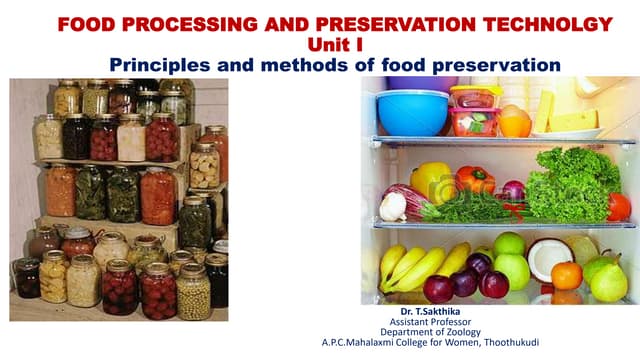 Methods of food preservation | PPTX