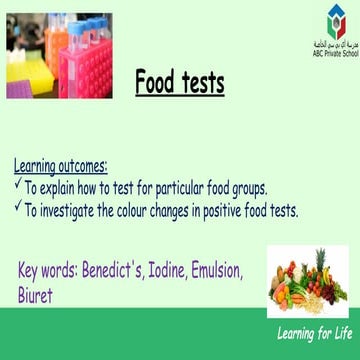 chapter 6: nutrition-food test | PDF