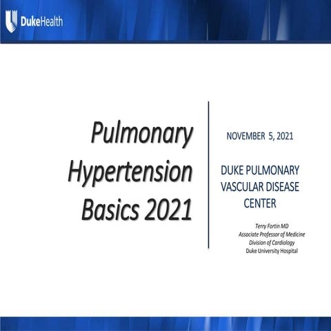 Pulmonary Hypertension Basics 2021 | PPTX