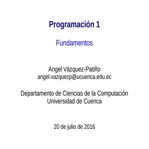 Programación 1: fundamentos | PDF | Programming Languages | Computing