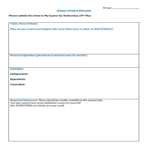 IBDP Group 4 Project Student Planning Sheet | DOCX