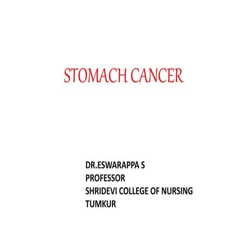 1 GASTRIC CANCER.pptx | Digestive Disorders | Diseases and Conditions