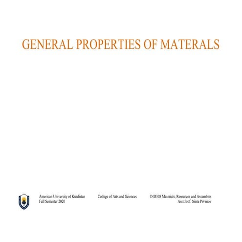 1 General Properties of Materials | PDF