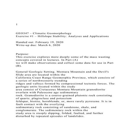 1GEO347 – Climatic Geomorphology Exercise #1 – Hills.docx