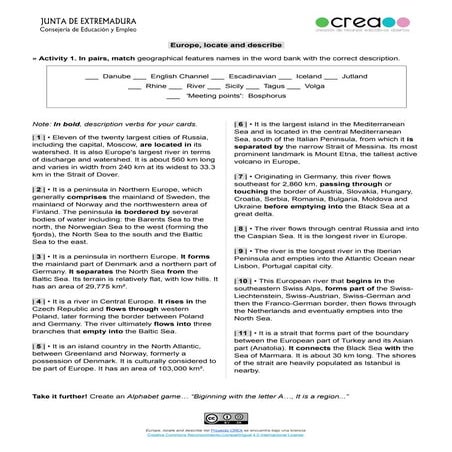 Continents worksheet europe | ODT