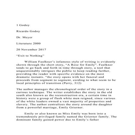 A Rose For Emily Annotated Bibliography | PDF