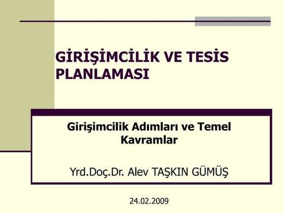 Girisimcilik Nedir? | PPT