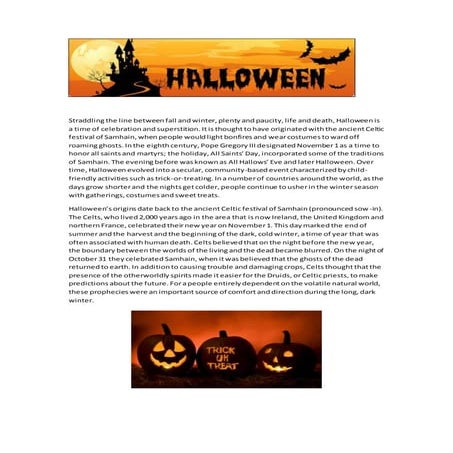 Powerpoint Presentation Sample - Irish Samhain Traditions | PPTX