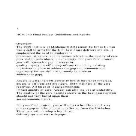 1 HCM 340 Final Project Guidelines and Rubric Ove.docx