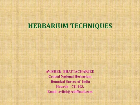 Herbarium Techniques | PPTX