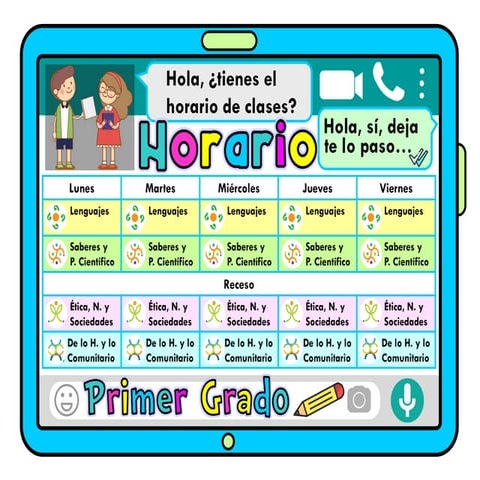 🦄💫1° Horario PRIMER GRADO SEGUN LA NEM | PDF