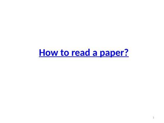 Research 101: How to Read a Scientific Paper | PDF | Educational ...