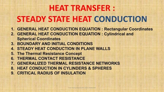 Heat conduction through a plane wall | PPTX | Physics | Science