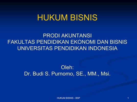 Aspek hukum dalam bisnis | PPT