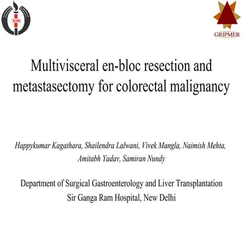 Multivisceral Resection in Colorectal Carcinoma | PPT