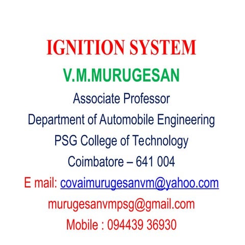 1 Ignition system.ppt which tells about it | PPT