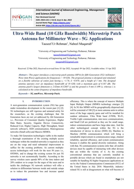 Overview of 5G MIMO Antenna | PDF