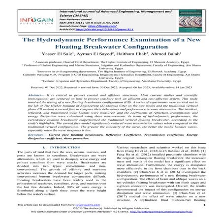 The Hydrodynamic Performance Examination of a New Floating Breakwater ...