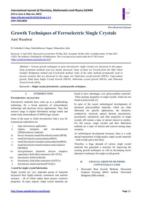 Crystal growth techniques | PPTX