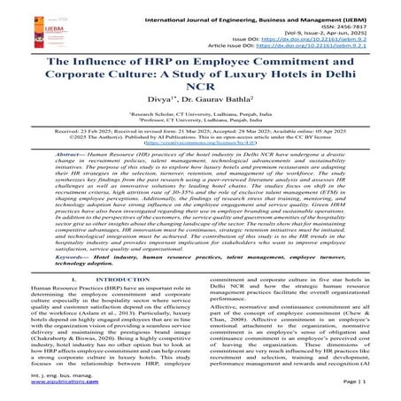 The Influence of HRP on Employee Commitment and Corporate Culture: A ...