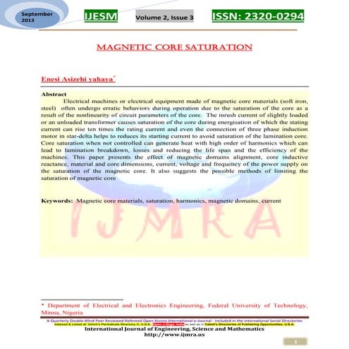 Magnetic core saturation | PDF