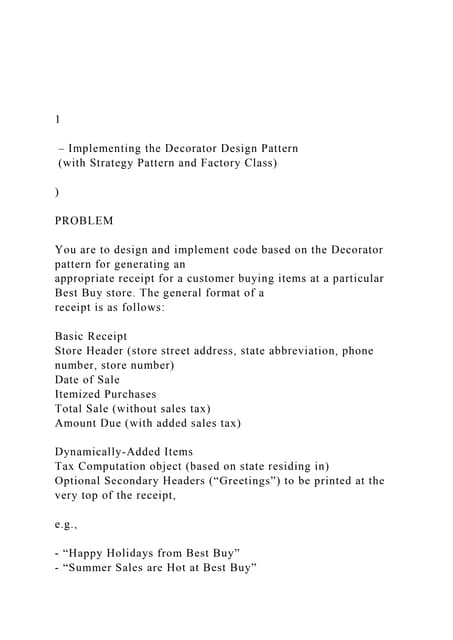 1 Implementing The Decorator Design Pattern With St Docx