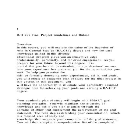 1 IND 299 Final Project Guidelines and Rubric Ove | DOCX
