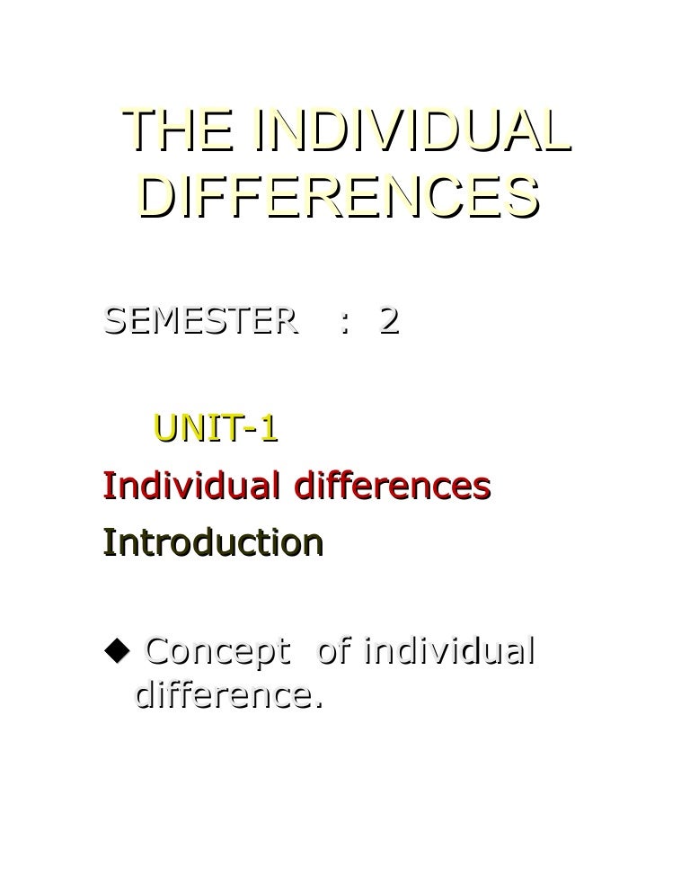 1 individual differences