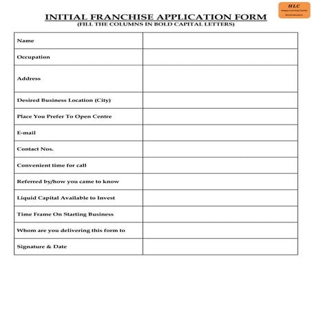 1) initial franchise application form | DOCX | Office Property | Real ...